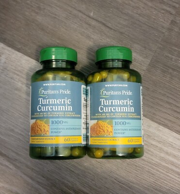 Puritan's Pride Turmeric Curcumin 1000 mg w/Bioperine 5 mg - 60 ...