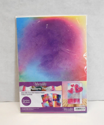 Hunkydory Crafts Adorable Scorable Pattern Packs Color Carnival 24 ...