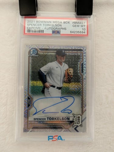 2021 Bowman Chrome Mega Mojo Spencer Torkelson RC Auto PSA 10 Card ...