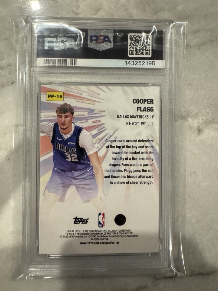 2025 Topps POWER PLAYERS #PP-16 COOPER FLAGG PSA 10 GEM MINT Rookie ...