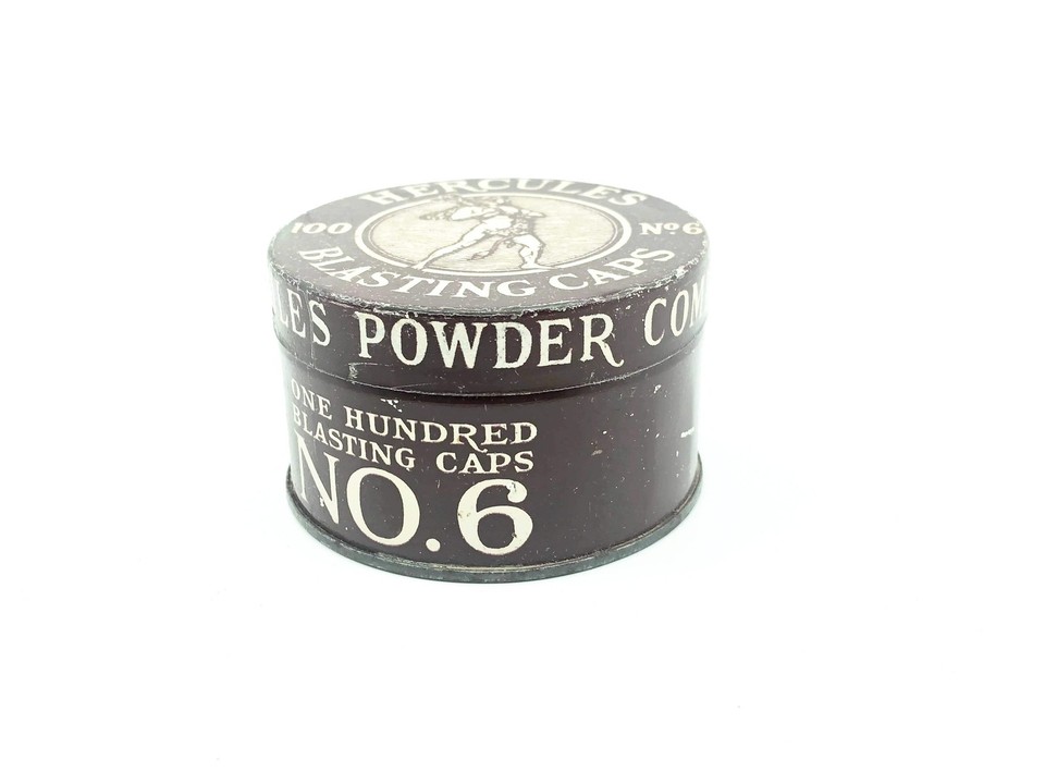 Antique Hercules Blasting Cap 100ct No. 6 Blasting Caps Brown Tin | eBay