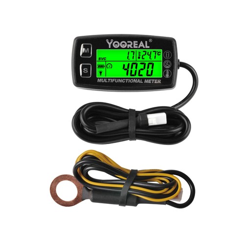Yooreal Digital Engine Temperature Gauge Meter,Tachometer and Hour ...