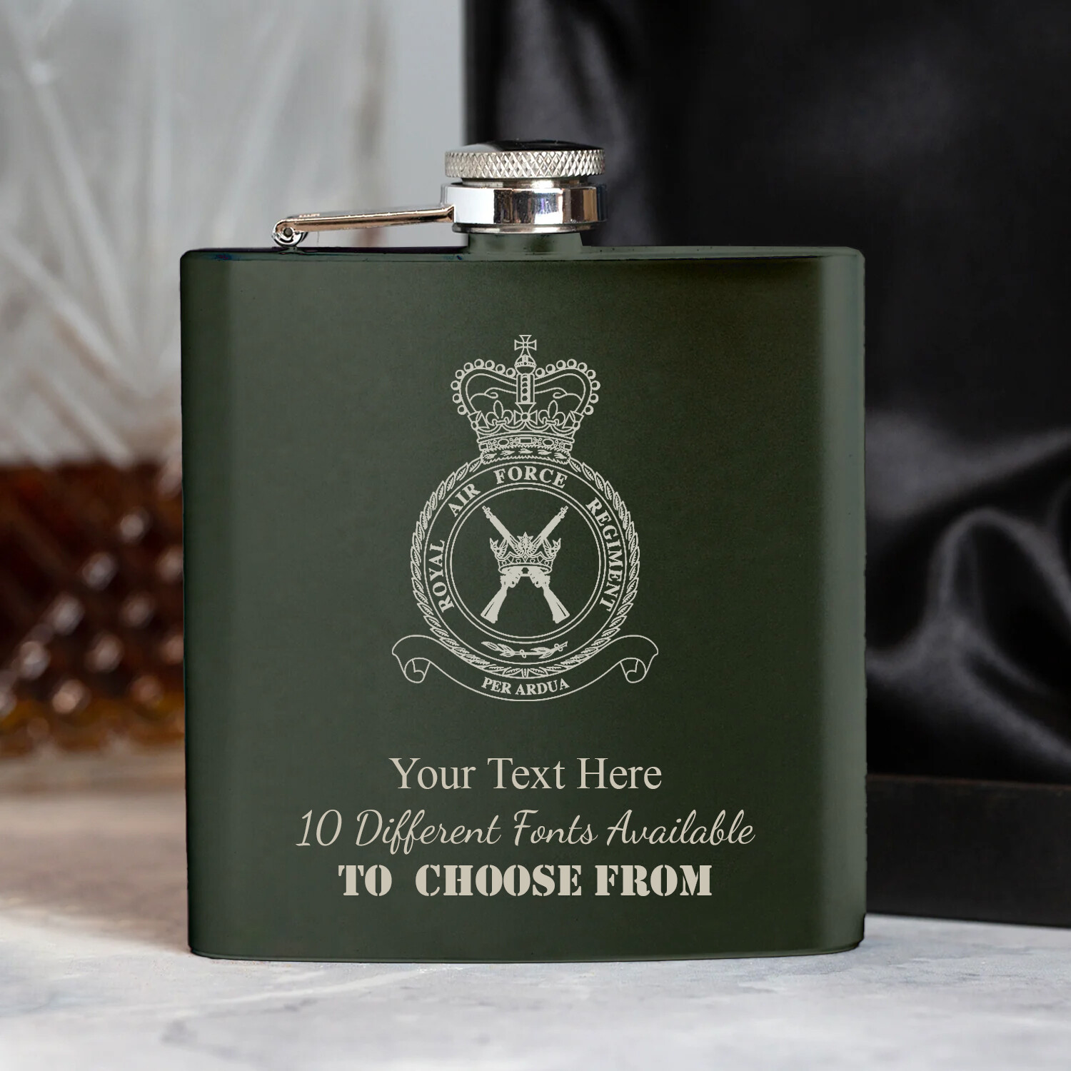 RAF REGIMENT CREST HIP FLASK - Per Ardua - Royal Air Force | eBay UK