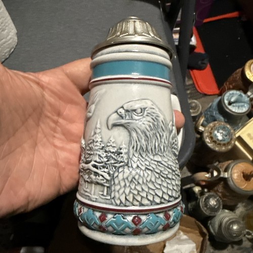 Avon 1990 Endangered Species American Bald Eagle Lidded Beer Stein ...