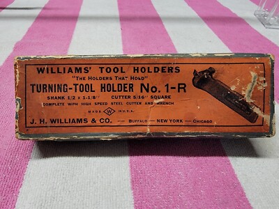 Williams Tool Holders, Turning Tool Holder No. 1-R in original box with ...