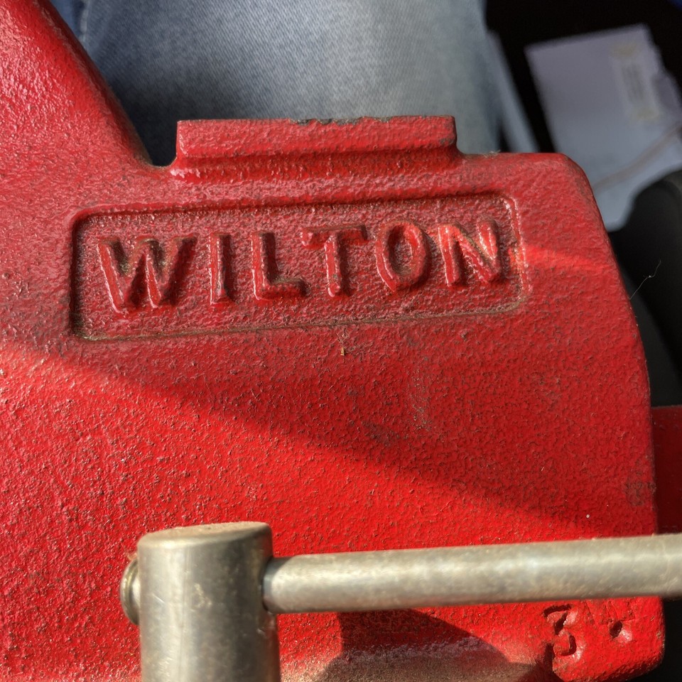 Vintage Wilton 4" Red Bench Vise Anvil Swivel Base Made in USA | eBay