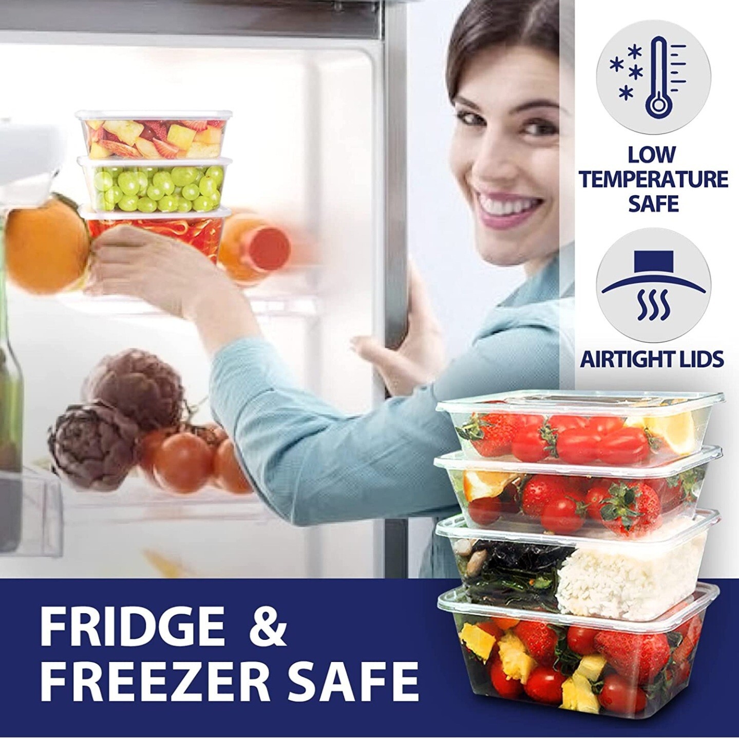 Reusable and Recyclable Meal prep Containers 650ml (10 Pieces) | eBay