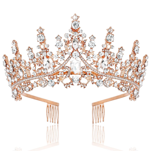 Tiara Y Corona Plateada De Cristal Para Mujer Novia Quinceanera Boda ...