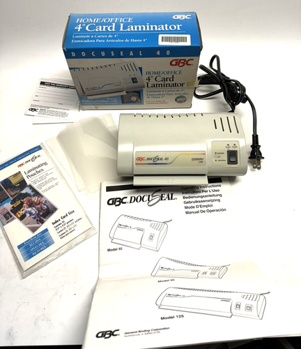 NEW GBC DocuSeal 40 Home or Office 4" Card Laminator Machine ...
