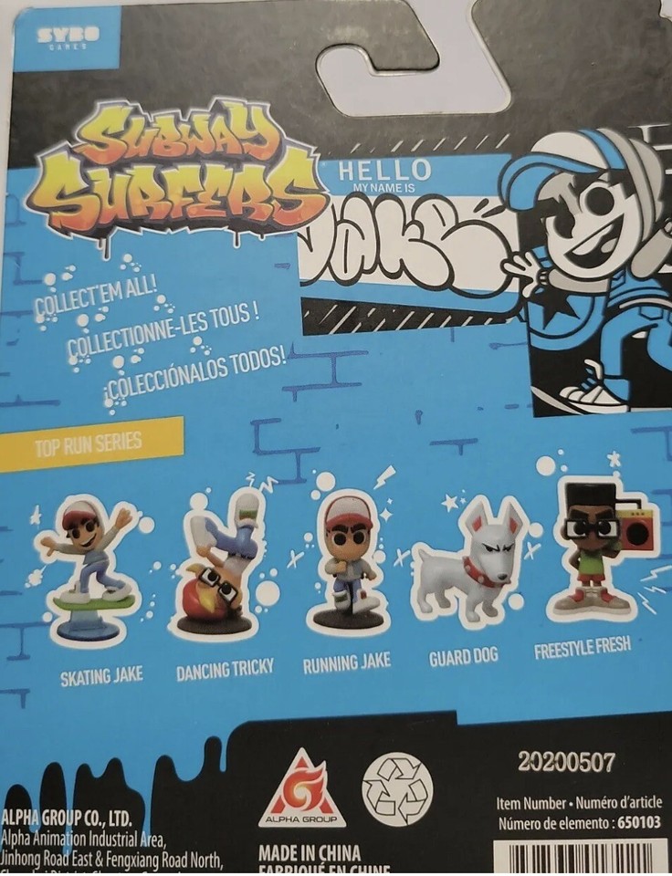 Subway Surfers Shorties Skating Jake Action Figure & Sticker Toy Top ...