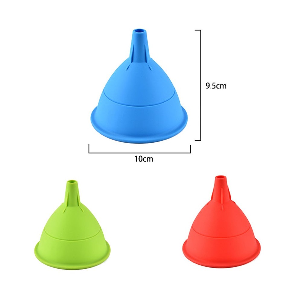 2 Pcs Fan-shaped Silicone Funnel Flexible Foldable Folding Collapsible ...