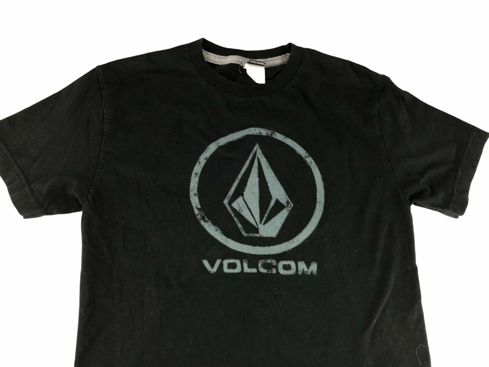 VOLCOM T Shirt Size Medium. Kid's Youth. Black Gray Logo on Front Short ...