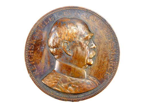 German Germany Antique WW1 Table Medal by Schwenzer 1898 Bismarck ...