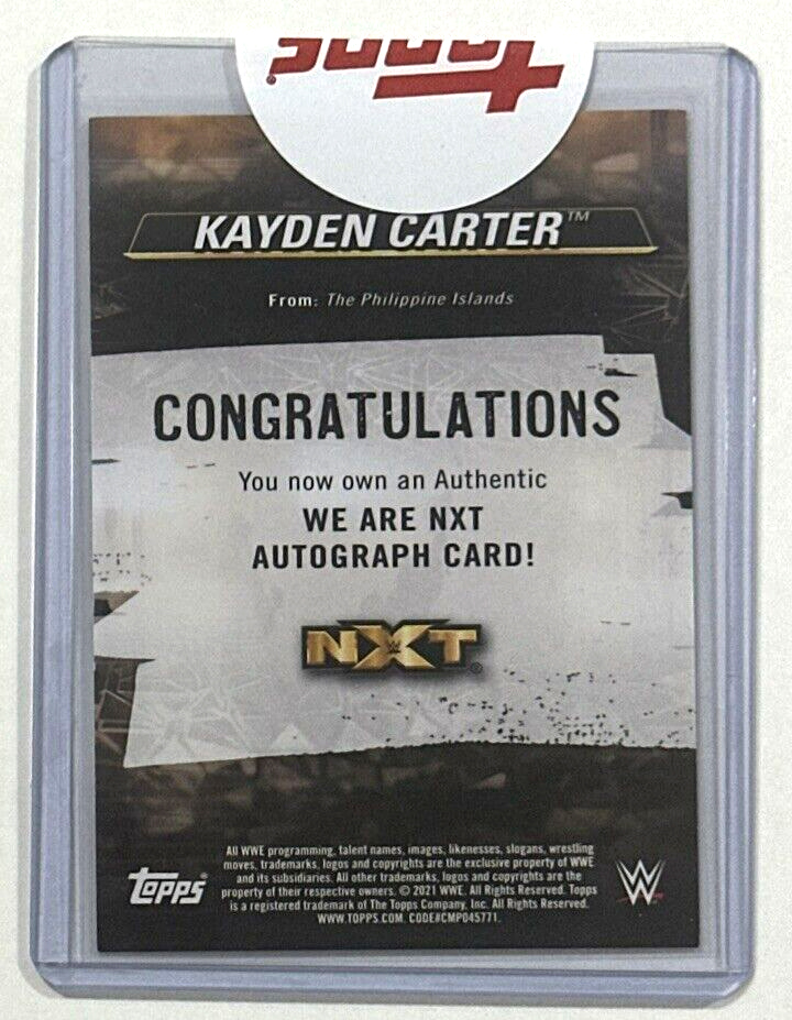 2021 TOPPS WWE AUTO DAYDEN CARTER SIGNED AUTOGRAPH WE ARE NXT /250 | eBay