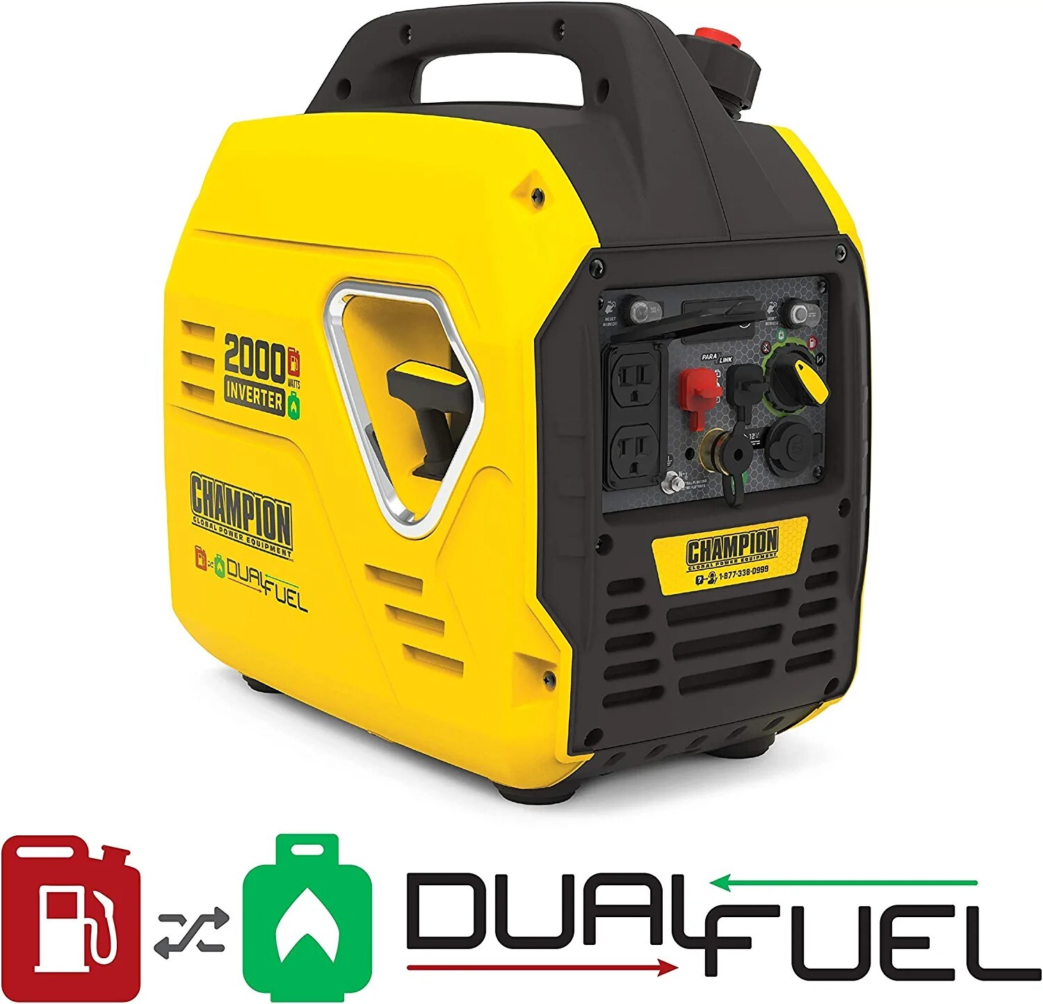 Champion 2,000-W Super Quiet Portable Dual Fuel Inverter Generator ...