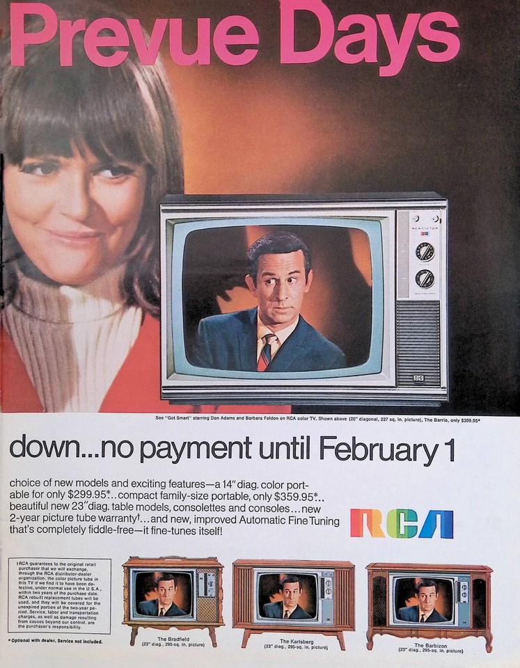 Print Ad 1960's Get Smart Don Adams Barbara Feldon RCA Victor Color ...