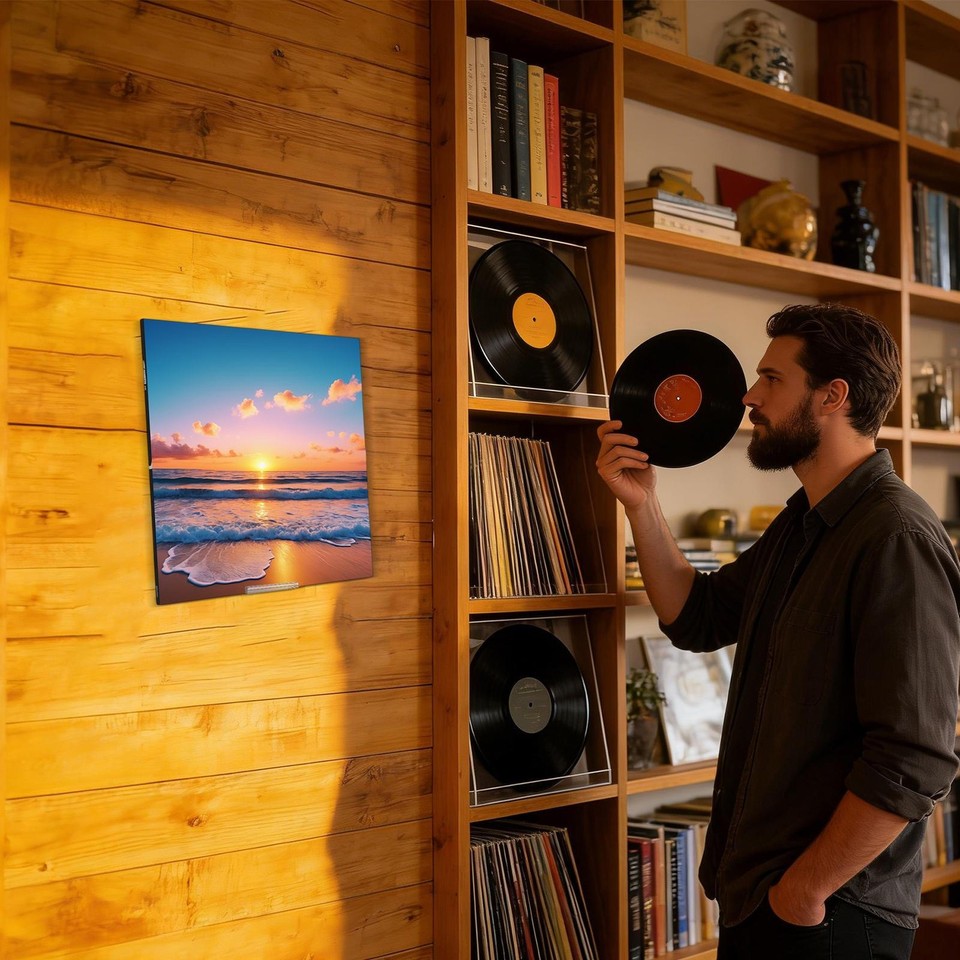 Record Wall Mount 4 Piece Acrylic Rack Record Shelf Wall Mount for ...