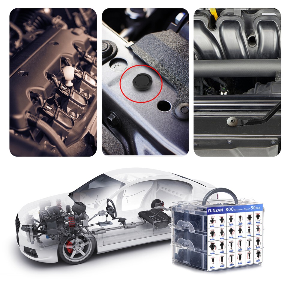 850PCS Car Fasteners Clips Xmas Tree Retainer Plastic Rivets Retainer ...