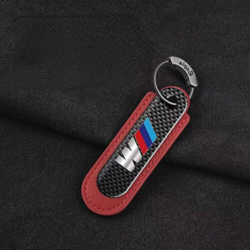 Real Carbon Fibre Car Keychain Leather Keyring Key Chain Key Ring Gift ...