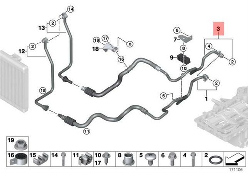 Genuine Engine Oil Cooler Hose Pipe Outlet BMW X5 X6 E70 E71 ...