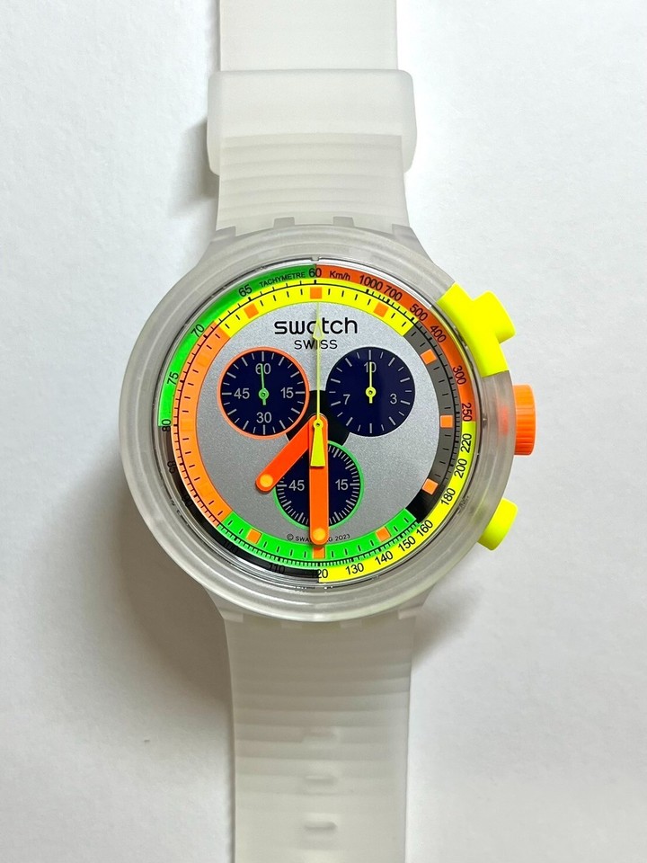 SWATCH BIG BOLD SWATCH NEON JELLY SB02K100 Wristwatch Oversize Retro ...