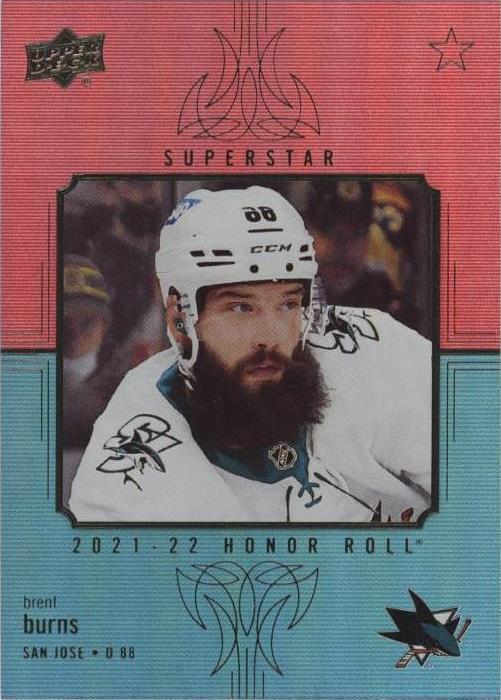 2021-22 Upper Deck Series 2 - Honor Roll Brent Burns #HR-88 Red Rainbow ...