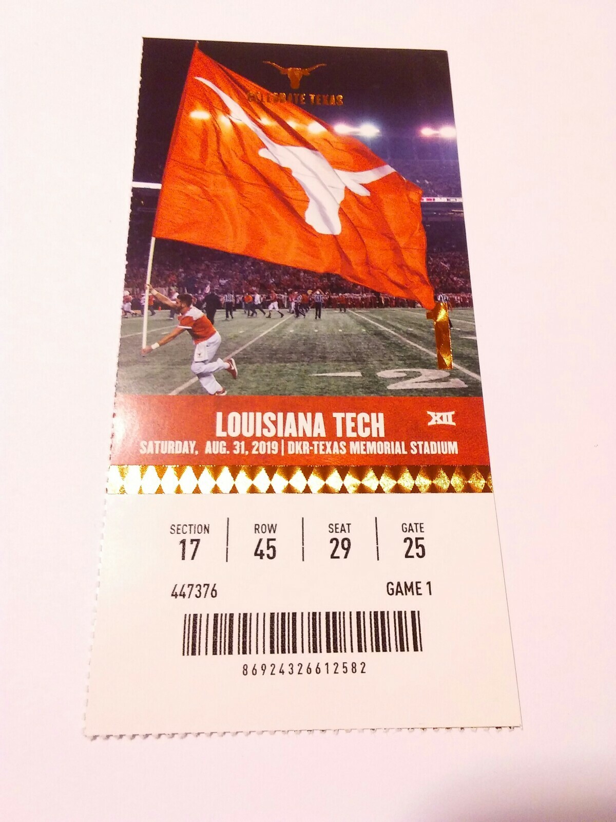 2019 Texas Longhorns Louisiana Tech Football Full Ticket Stub | eBay