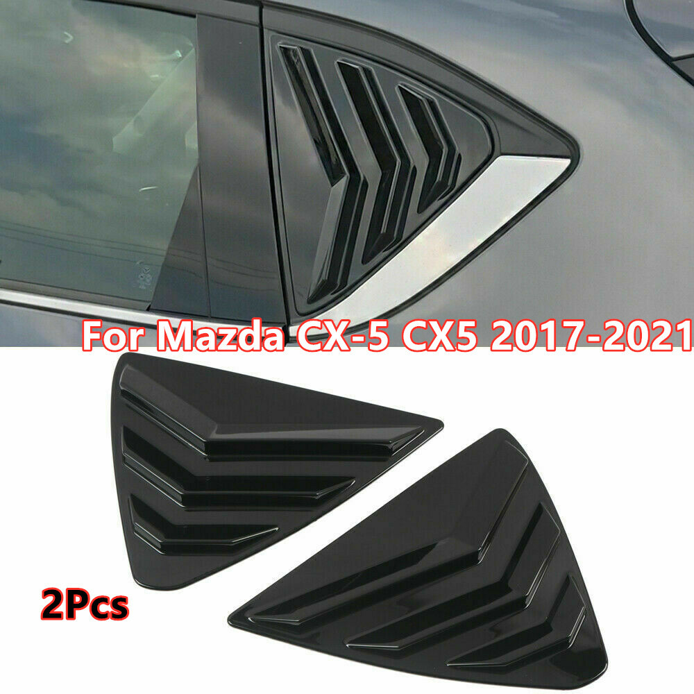 Glossy Black Rear Side Window Shutters Louvers Trim for Mazda CX-5 CX5 ...