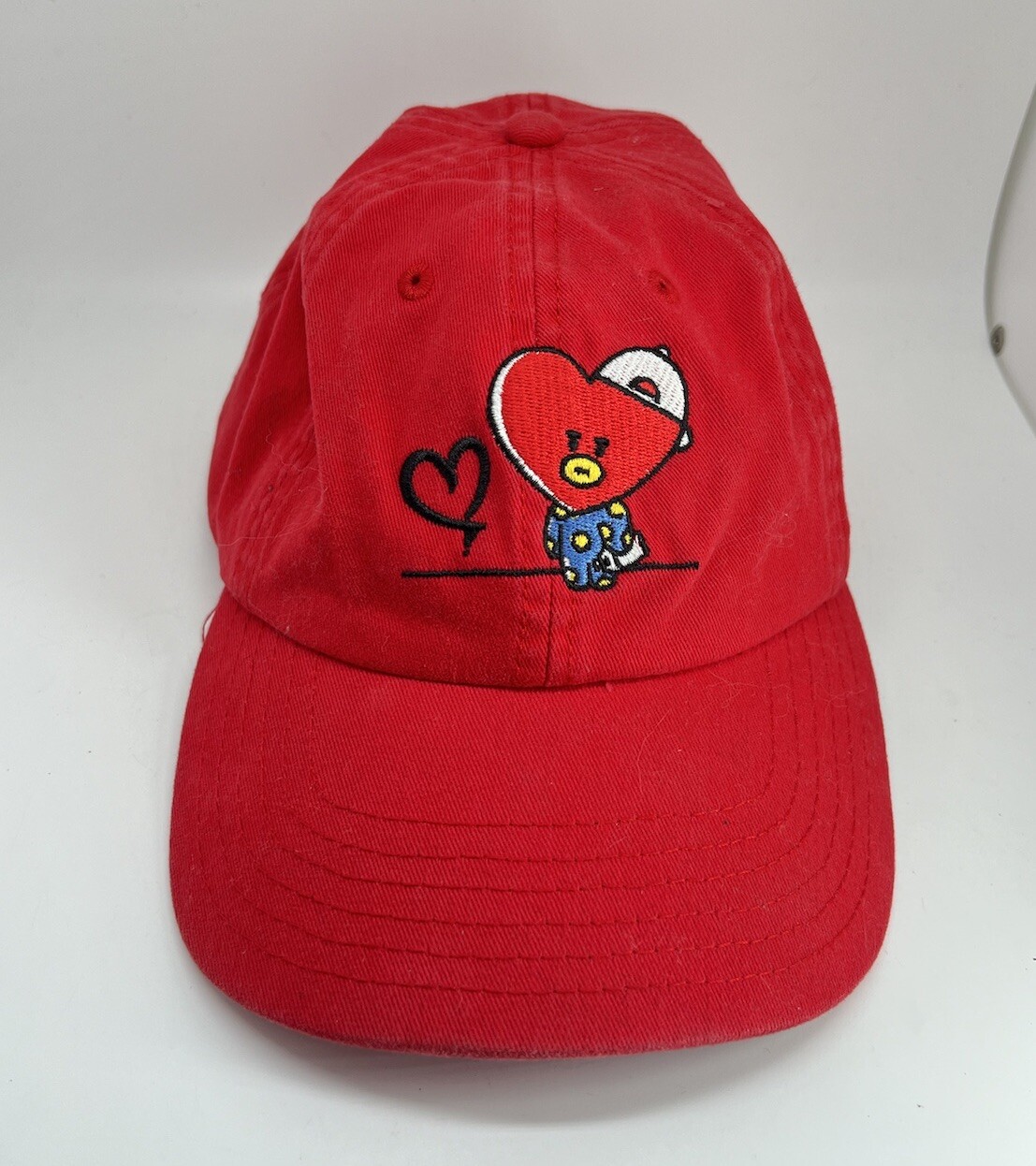 BT21 BTS Line Friends Tata Red Ball Cap Hat Adjustable - Gem