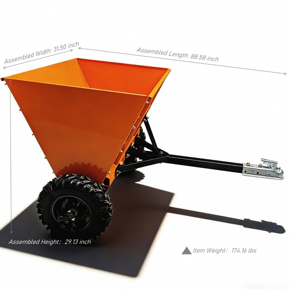 270L Sand & Gravel Spreader/Gritter, Utility Tow-ATV/UTV Lawn Tractor ...