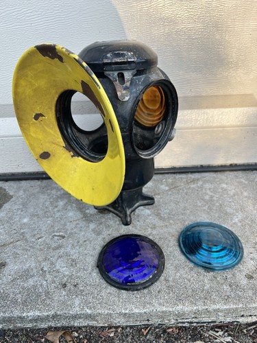 Antique Adlake Four Way Switch Lantern Sweating Railroad Lamp Rr Train ...