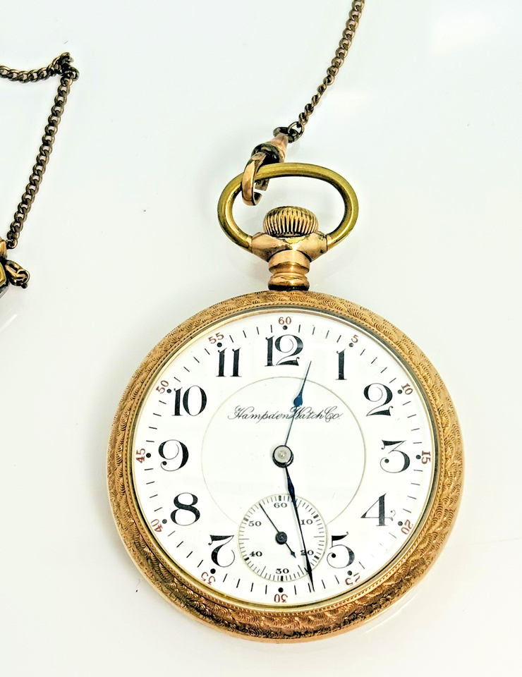 Hampden Watch Co 17j Railroad Grade 340 14k Gold Filled 16s Pocket ...