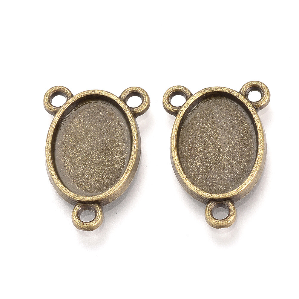 100pcs Tibetan Alloy Cabochon Connector Chandelier Links Oval Charms ...