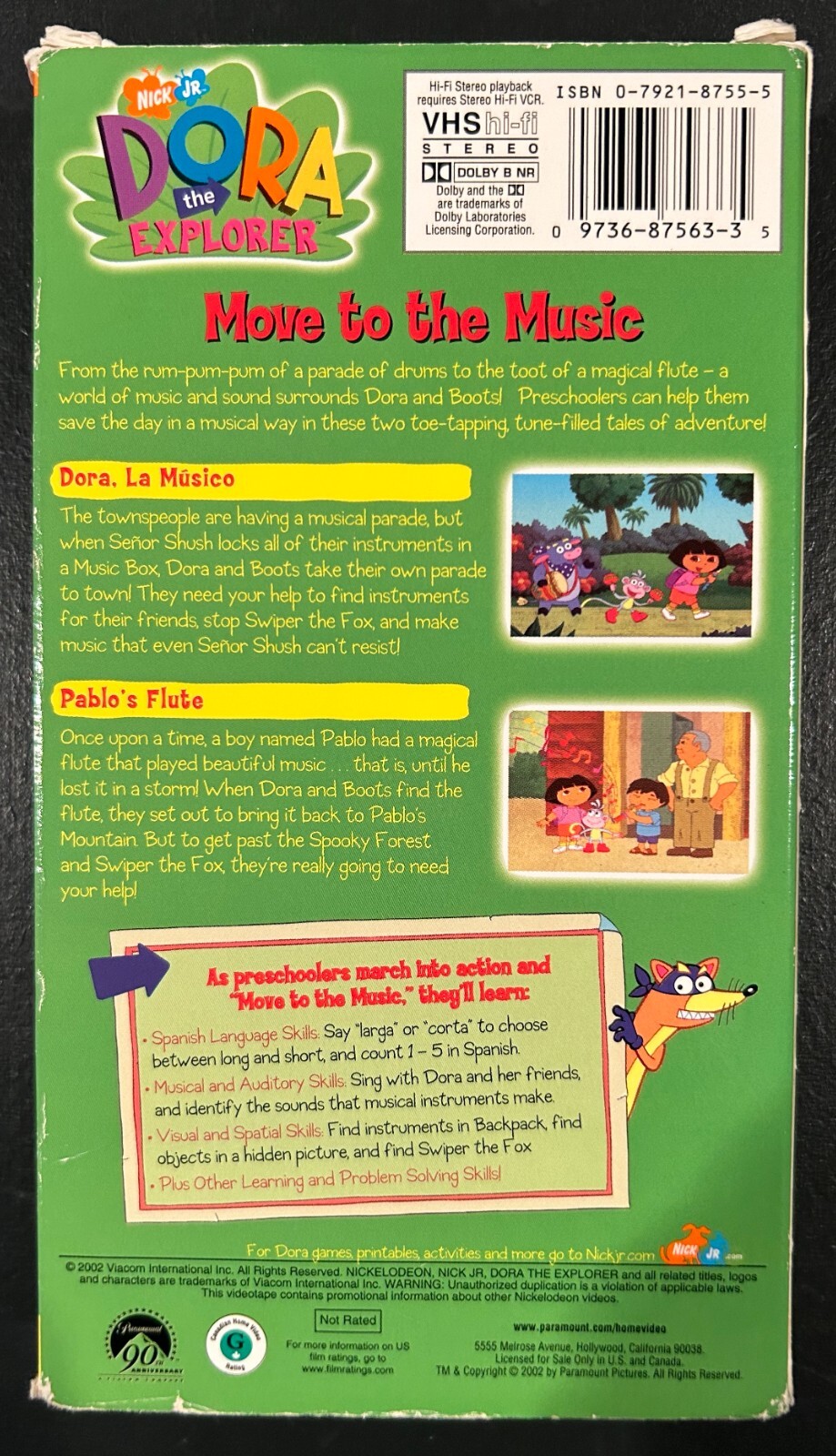 Dora The Explorer - Move To The Music (VHS, 2002) Nickelodeon Jr ...