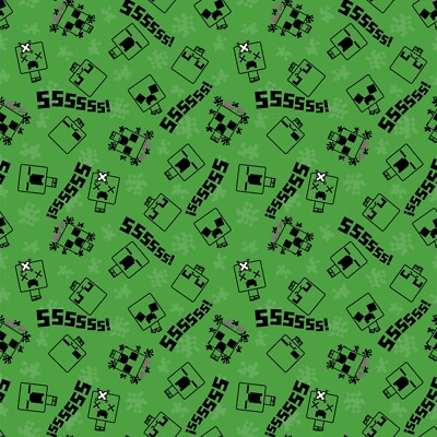Springs Licensed Cotton Prints 79333 Minecraft Chibi Creeper Cotton ...