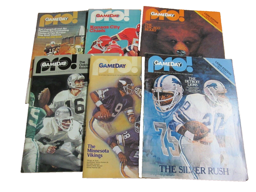 Lot of 6 Pro Magazines Football Program 1981 Lions Miami Chicago and ...