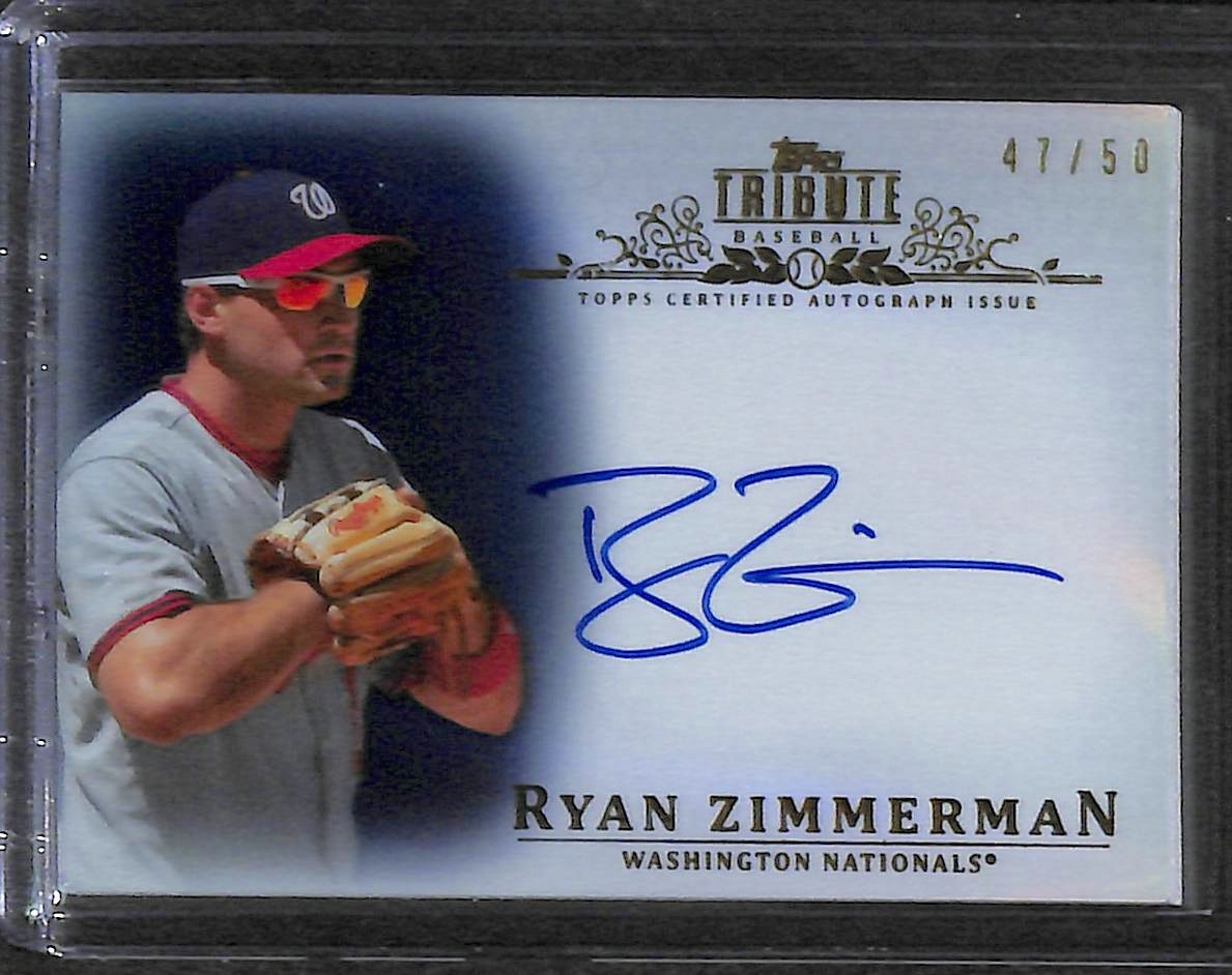 2013 Topps Tribute Blue Autograph #tA-RZ Ryan Zimmerman No 47 of 50 | eBay