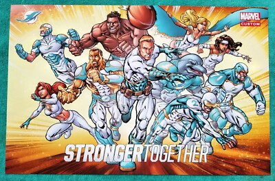 MIAMI DOLPHINS - MARVEL "STRONGER TOGETHER" SUPERHERO POSTER - VERY ...