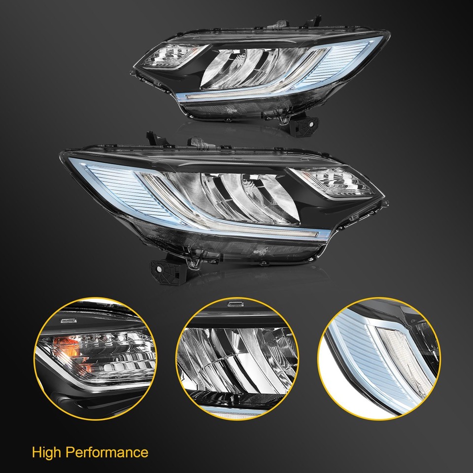 For 2014-2020 Honda FIT Headlights LED Lamps Front Factory Style One ...