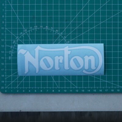 Norton Commando ES2 Petrol Fuel Tank Sticker Decal White 14cm x 4,5cm ...