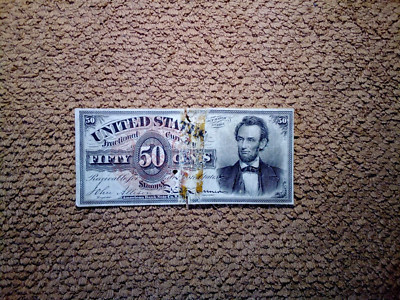50 FIFTY CENTS PRESIDENT LINCOLN'S FOURTH ISSUE FRACTIONAL CURRENCY ...