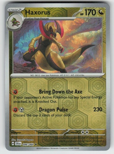 Haxorus Reverse Holo Rare SV: Shrouded Fable 046/064 NM | eBay