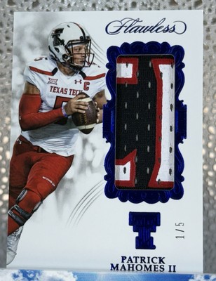 PATRICK MAHOMES II 2018 FLAWLESS PLAYER WORN PATCH TEXAS TECH /5 | eBay
