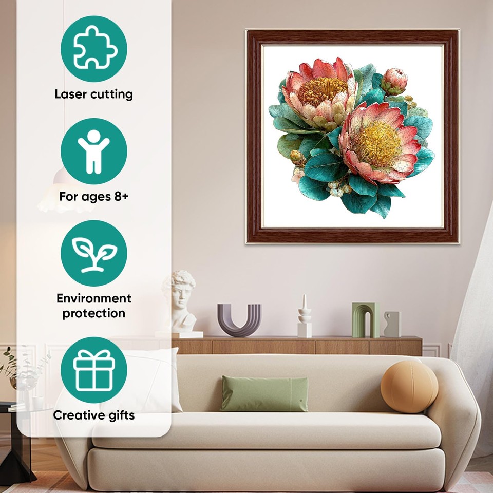 King Protea Wooden Puzzles for Adults 501 Pcs, 16.9x16.5 in, Fun ...