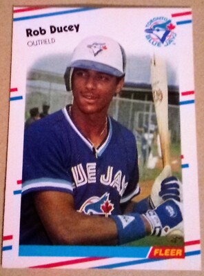 1988 Fleer #107 Rob Ducey Rookie Card Toronto Blue Jays ⚾ FREE SHIPPING ...