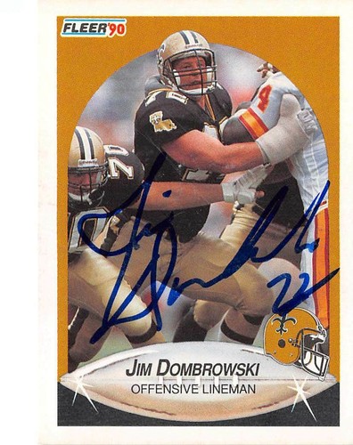 Jim Dombrowski autographed Football Card (New Orleans Saints) 1990 ...