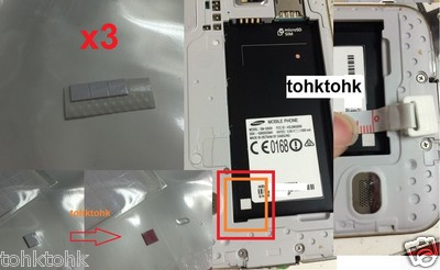 x3 square water liquid damage indicator warranty sticker Samsung Galaxy ...