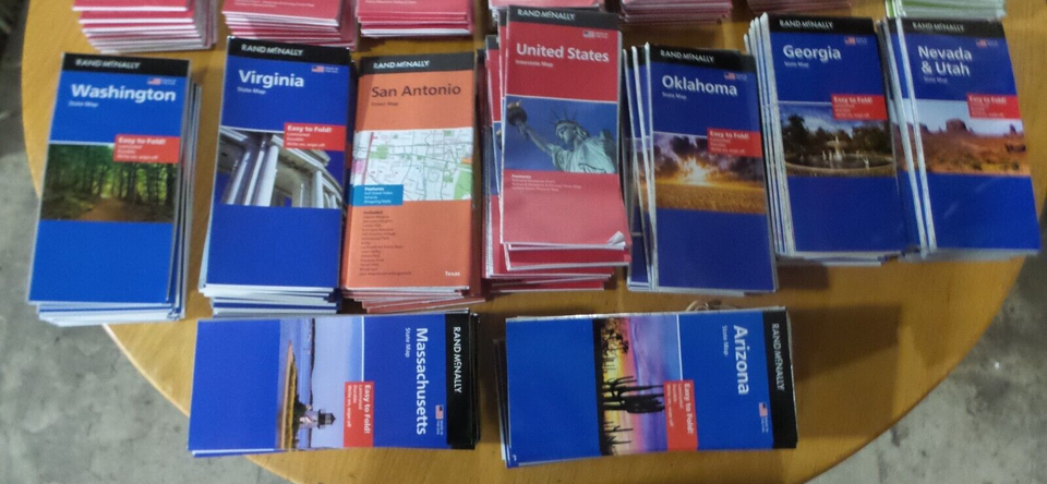 Lot of 210 Folded Maps, Assorted States *LIST OF MAPS IN DESCRIPTION ...
