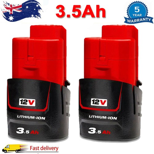 2x 12V M12B2 For Milwaukee 3.5Ah Cordless M12 Lithium-ion Battery M12B3 ...