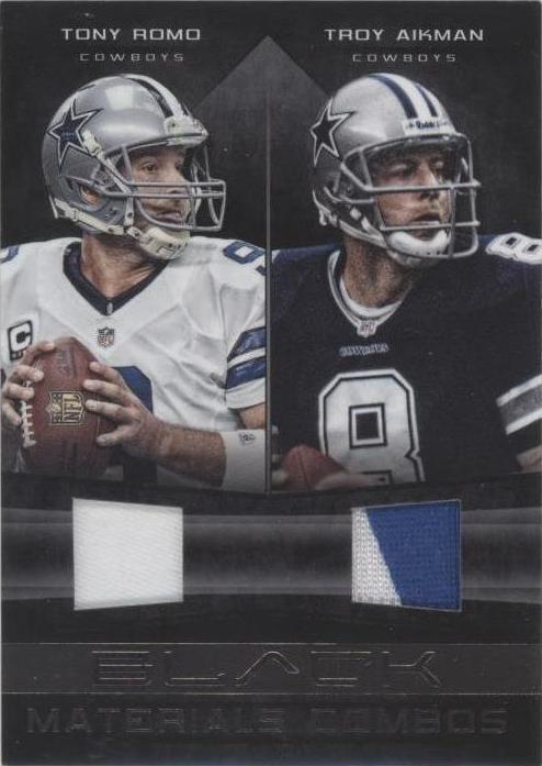 2012 Panini Black - Materials Combos Troy Aikman, Tony Romo #7 Prime ...